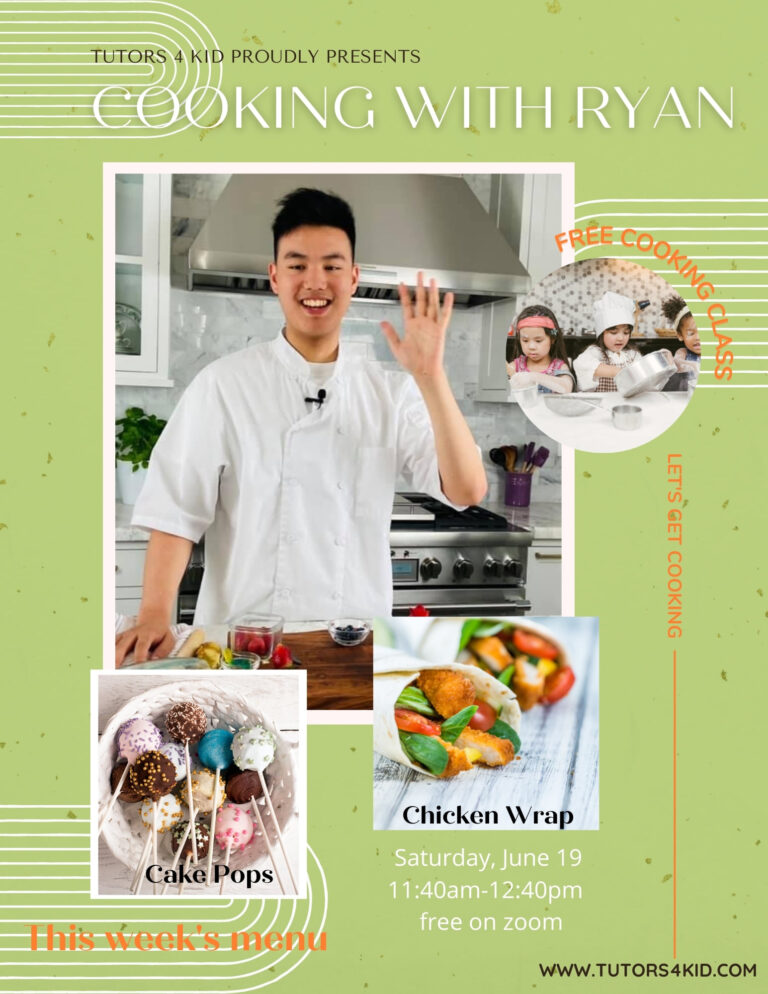 👨‍🍳Cooking With Ryan! 👨‍🍳 (6/19) - Tutors 4 Kid